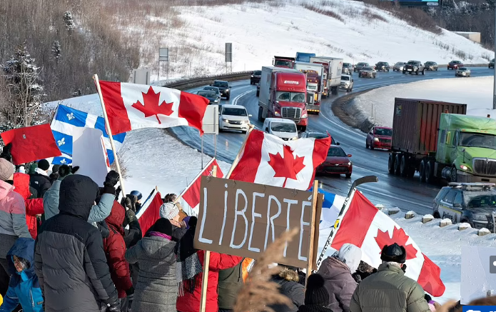 Truckers blockade @ USA-Canada border | Cosmos Chronicle